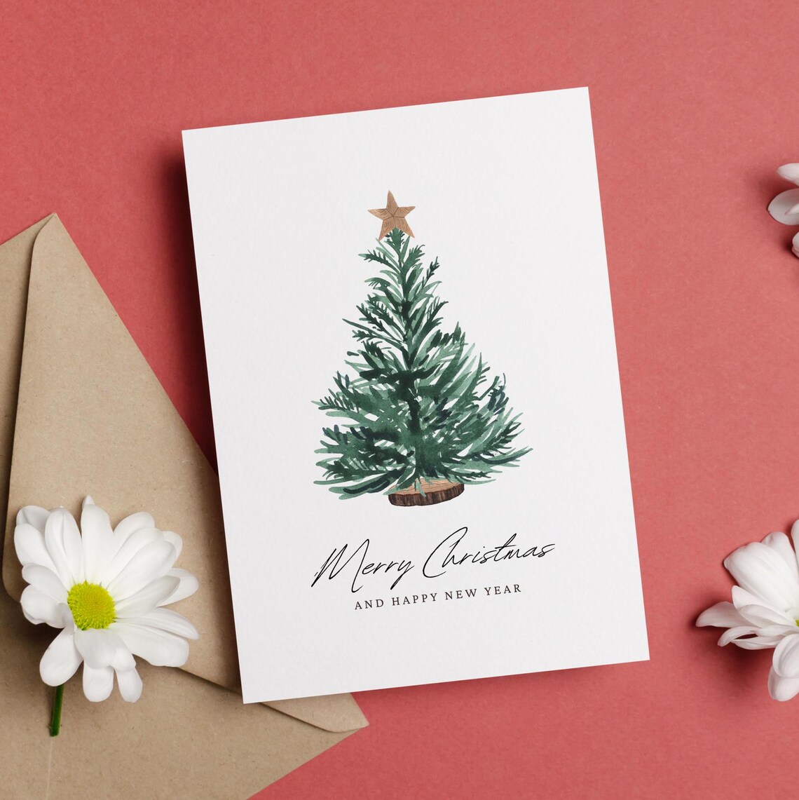 Printable Christmas Tree Card – DIY Holiday Card (digital Download) - Etsy