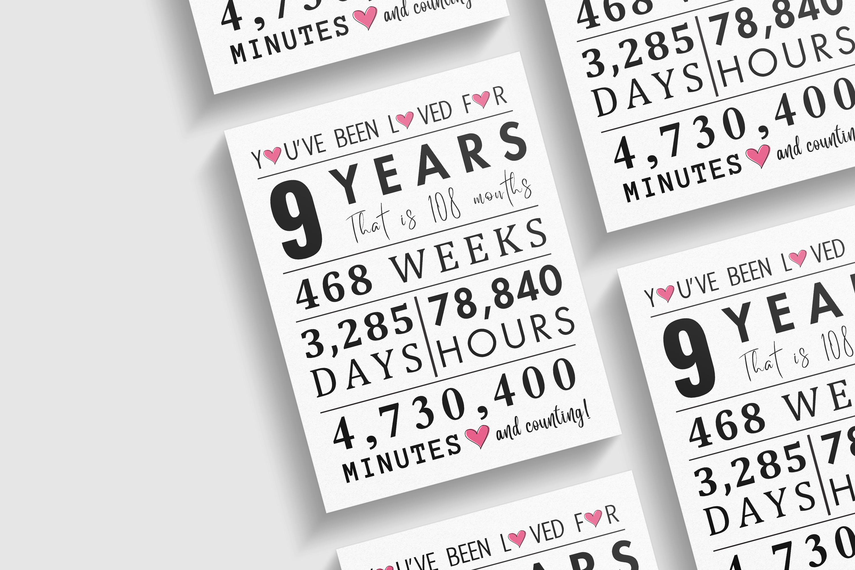 9th Birthday Card, Printable Birthday Card, 9th Birthday Printable ...