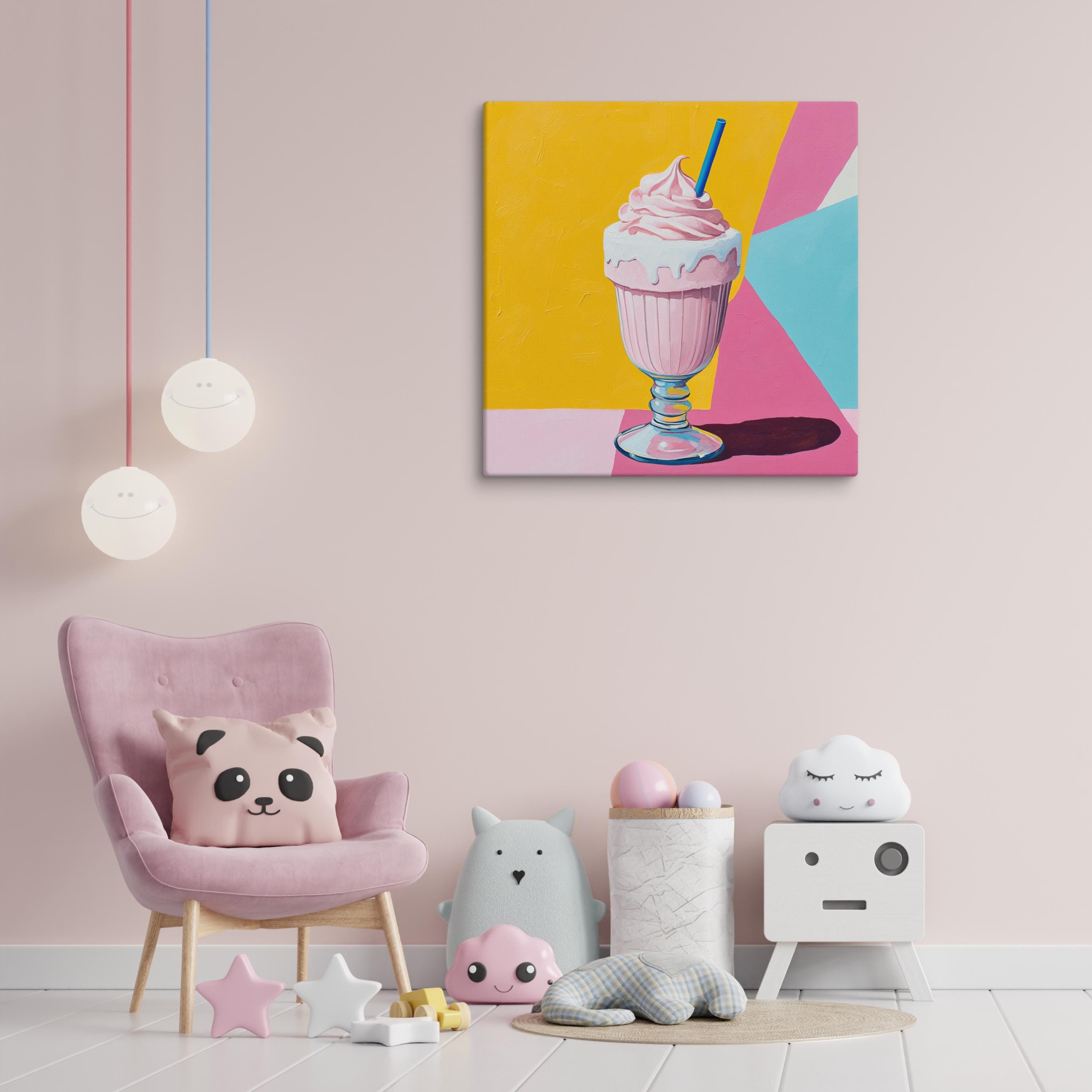 Milkshake Canvas Print | Milkshake Wall Art | Diner Decor | Diner Wall ...