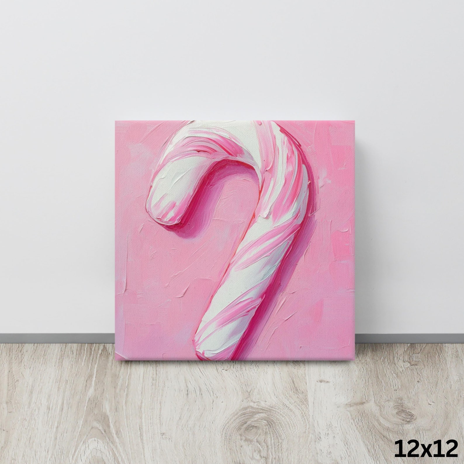 Pink Candy Cane Wall Art | Canvas Painting Print | Pink Wall Art | Cute ...