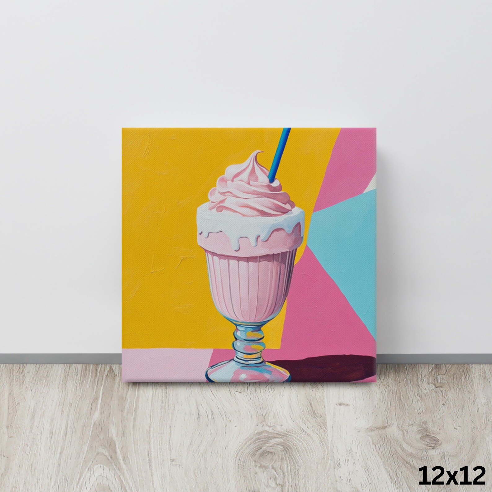Milkshake Canvas Print | Milkshake Wall Art | Diner Decor | Diner Wall ...