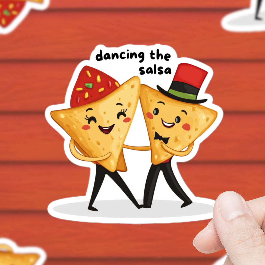 Dancing the Salsa Sticker | Punny Salsa Sticker | Funny Stickers ...