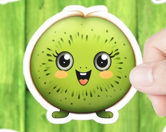 Kiwi Sticker, Fruit Sticker, Cute Kawaii Kiwi Kiss-cut Sticker - Etsy
