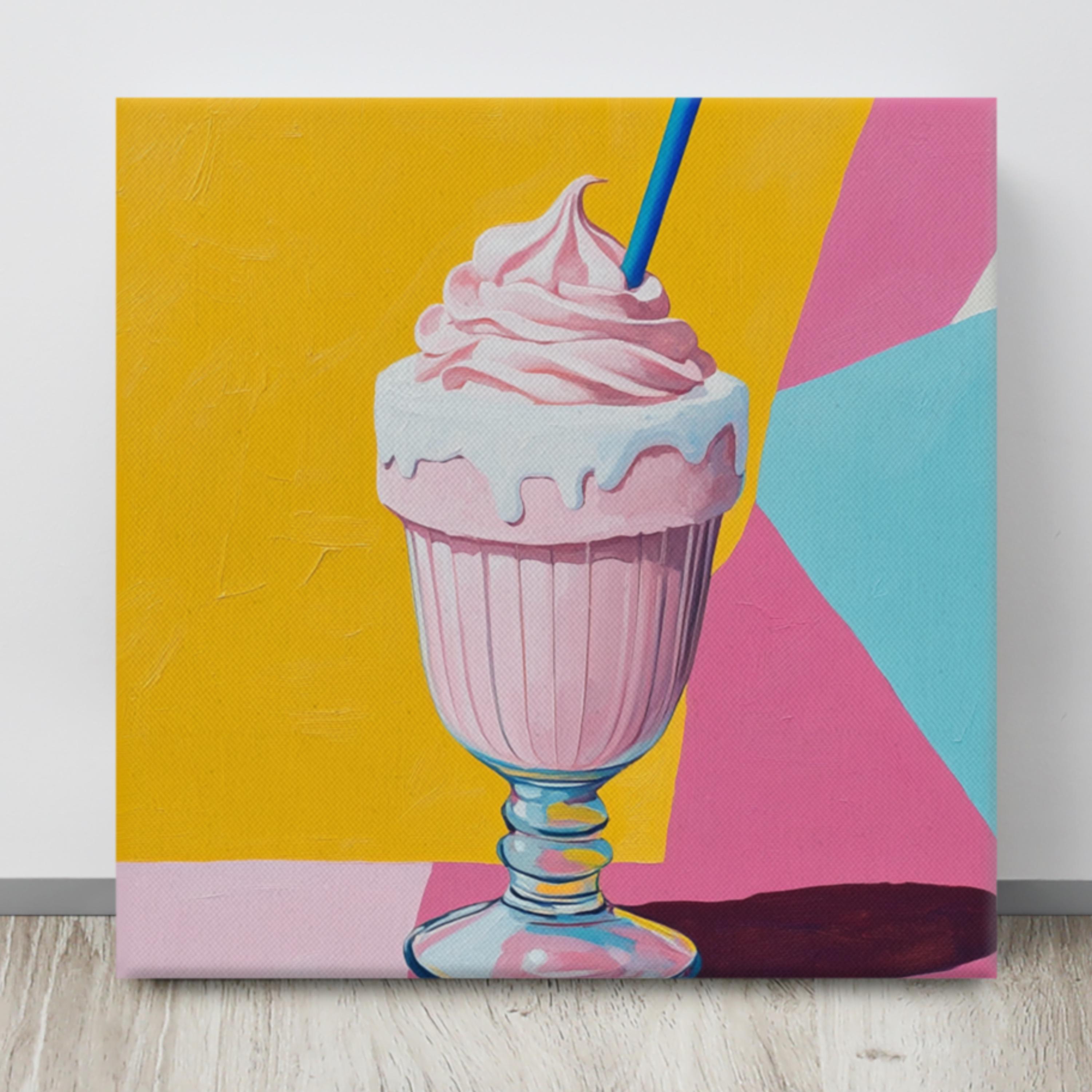 Milkshake Canvas Print | Milkshake Wall Art | Diner Decor | Diner Wall ...
