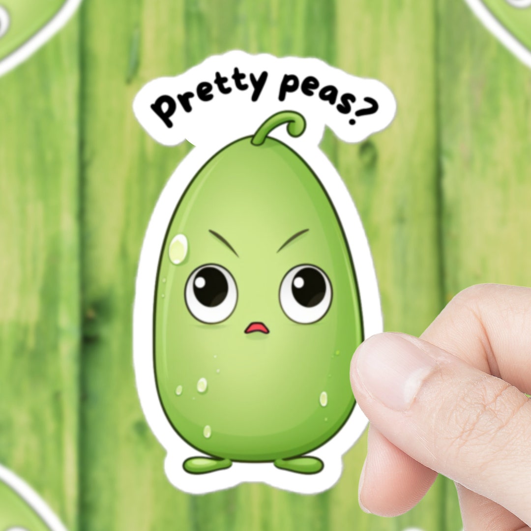Pretty Peas? Sticker | Cute Stickers | Cute Gifts | Cute Food Stickers ...