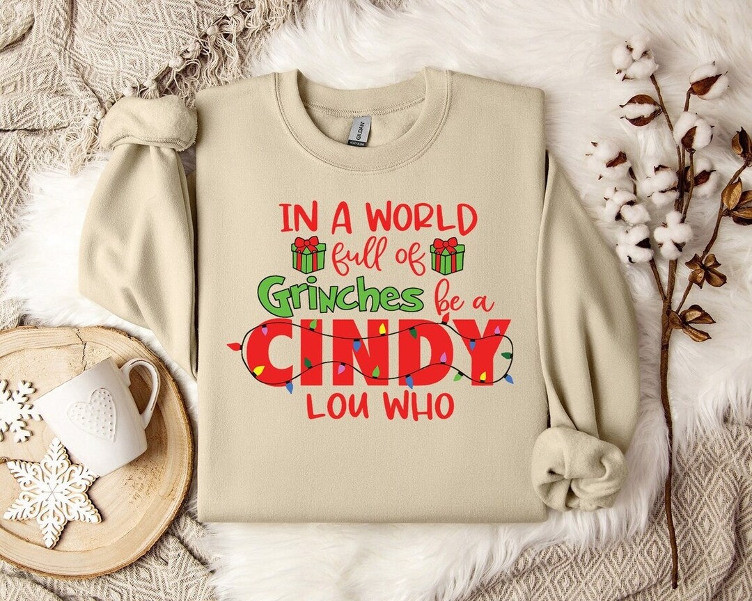 Whimsical Cindy Lou Who Inspired Sweatshirt Holiday Apparel Etsy