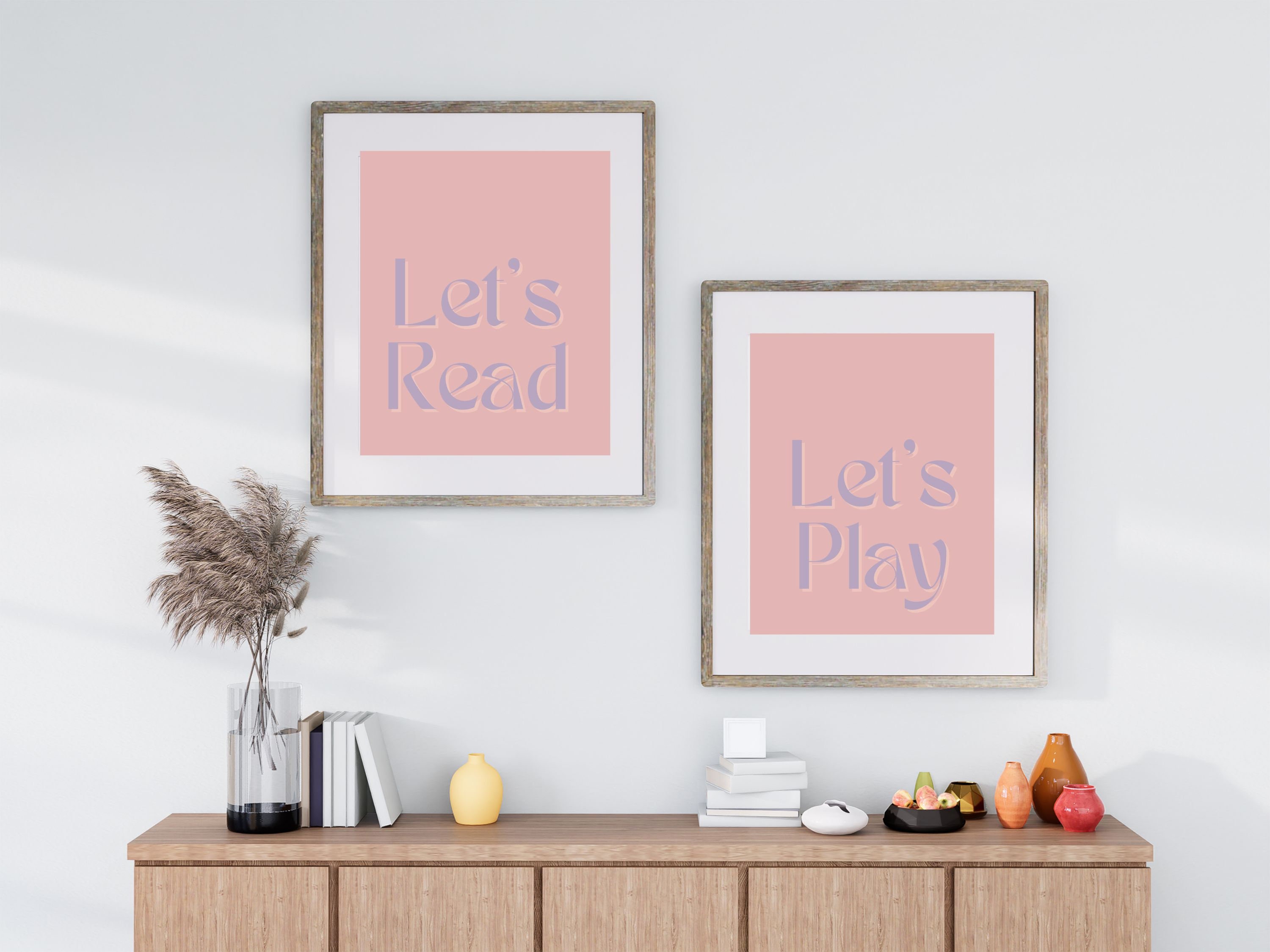 Lets Play, Lets Read, Reading Printable, Playroom Art, Playroom Prints ...