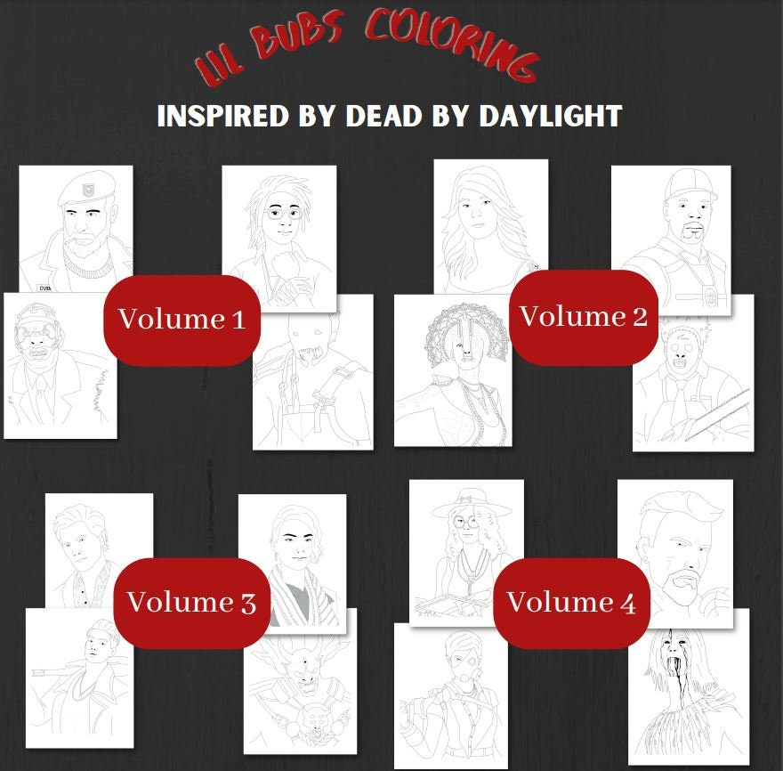 Adult Coloring Book Inspired by Your Favorite Game, Dead by Daylight ...