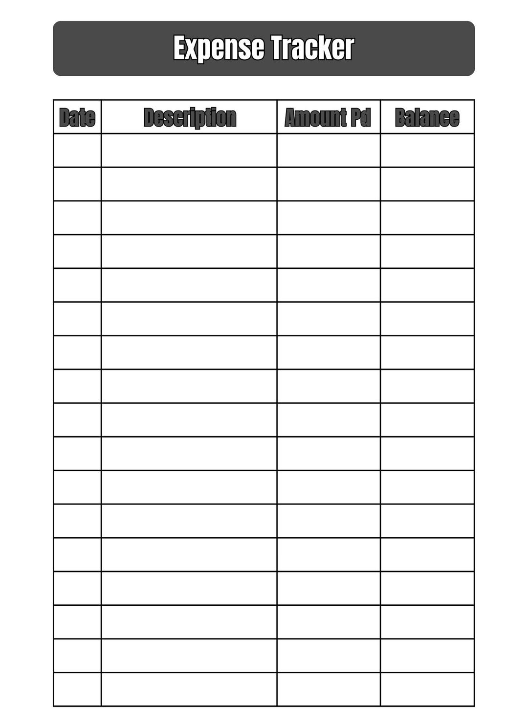 Expense/bill Tracker - Etsy