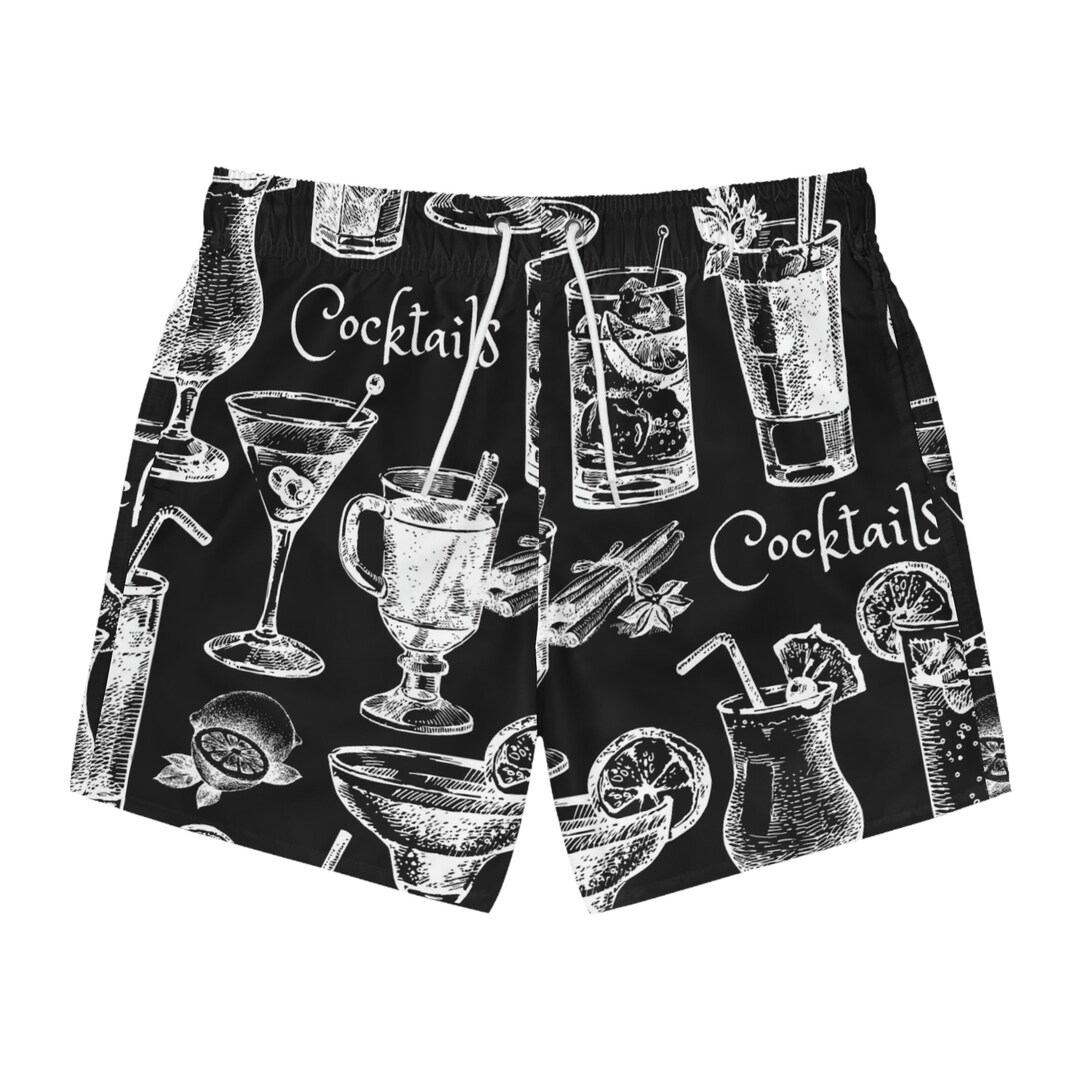 Mens Swim Trunks Cocktails Etsy