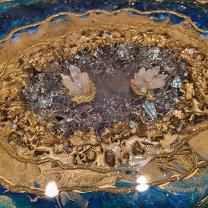 Resin Tray Art Large Quartz Geode Decorative Elegant Tray With Handles ...