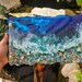 HANDMADE Large Decorative Ocean and Waves Resin Tray Glass Elegant Tray ...