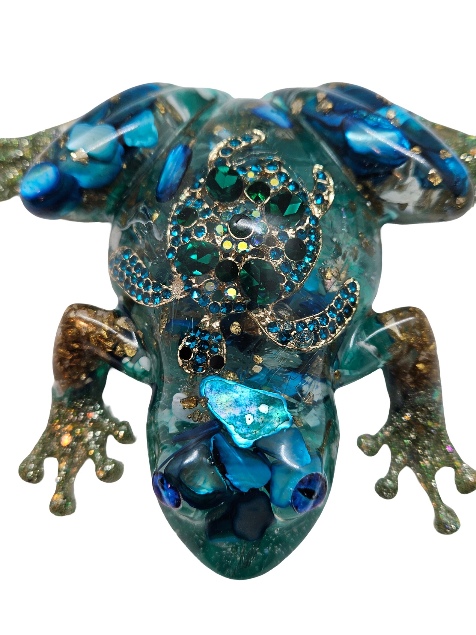 Blue Ocean Resin Frog/ Glass / Amphibian/ Frog / Gemstone / Custom ...