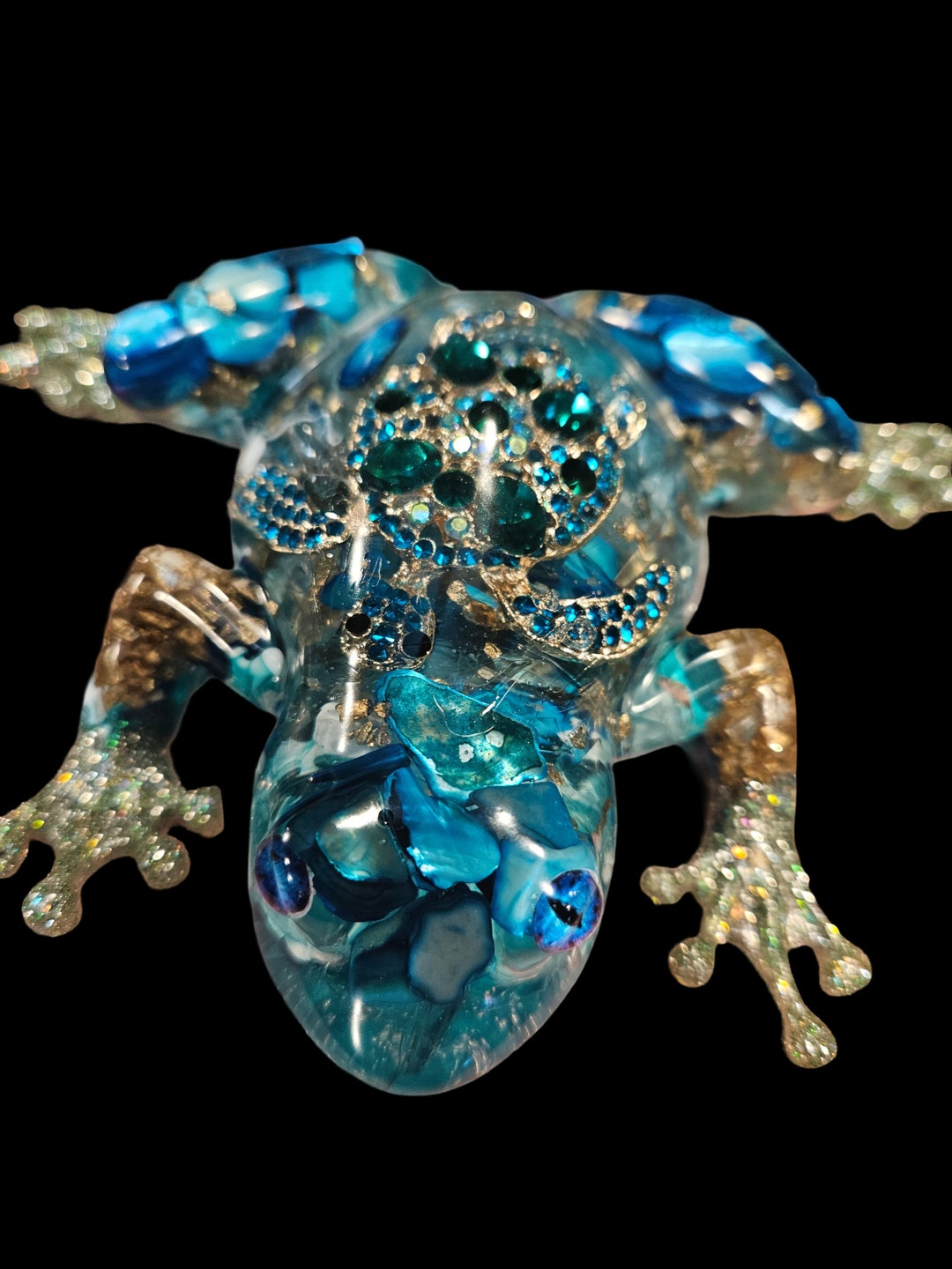 Blue Ocean Resin Frog/ Glass / Amphibian/ Frog / Gemstone / Custom ...