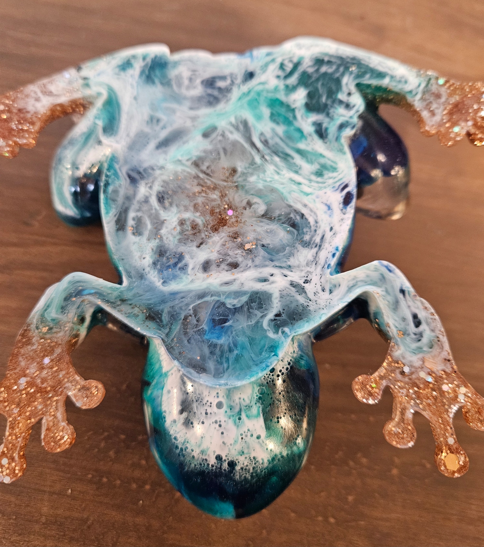 Blue Ocean Resin Frog/ Glass / Amphibian/ Frog / Gemstone / Custom ...
