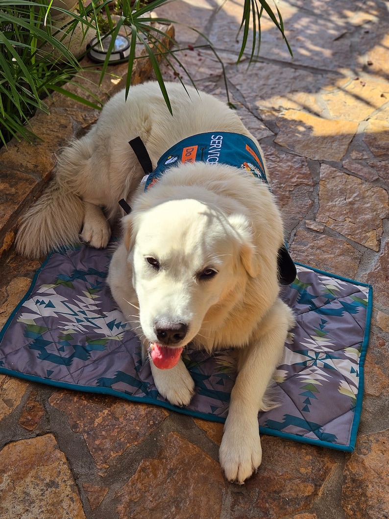 Customizable Dog Training Mat Service Dog, Travel Companion Quilted Dog Place Training Mat or ...