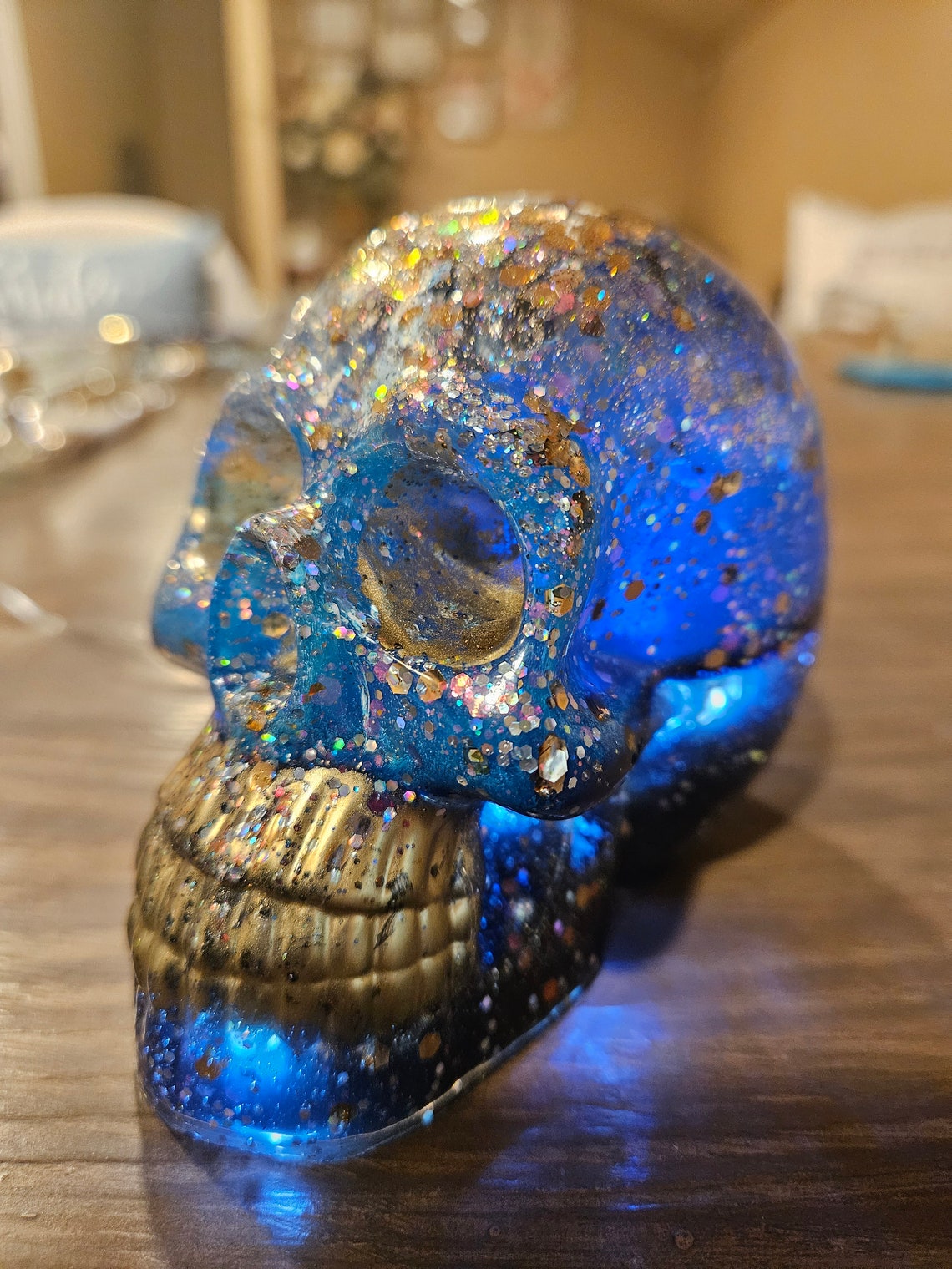Resin Skull Skull Lighted Skull Skull Decor Home Decor - Etsy