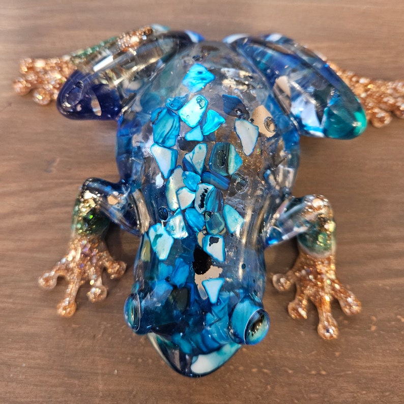 Blue Ocean Resin Frog/ Glass / Amphibian/ Frog / Gemstone / Custom ...