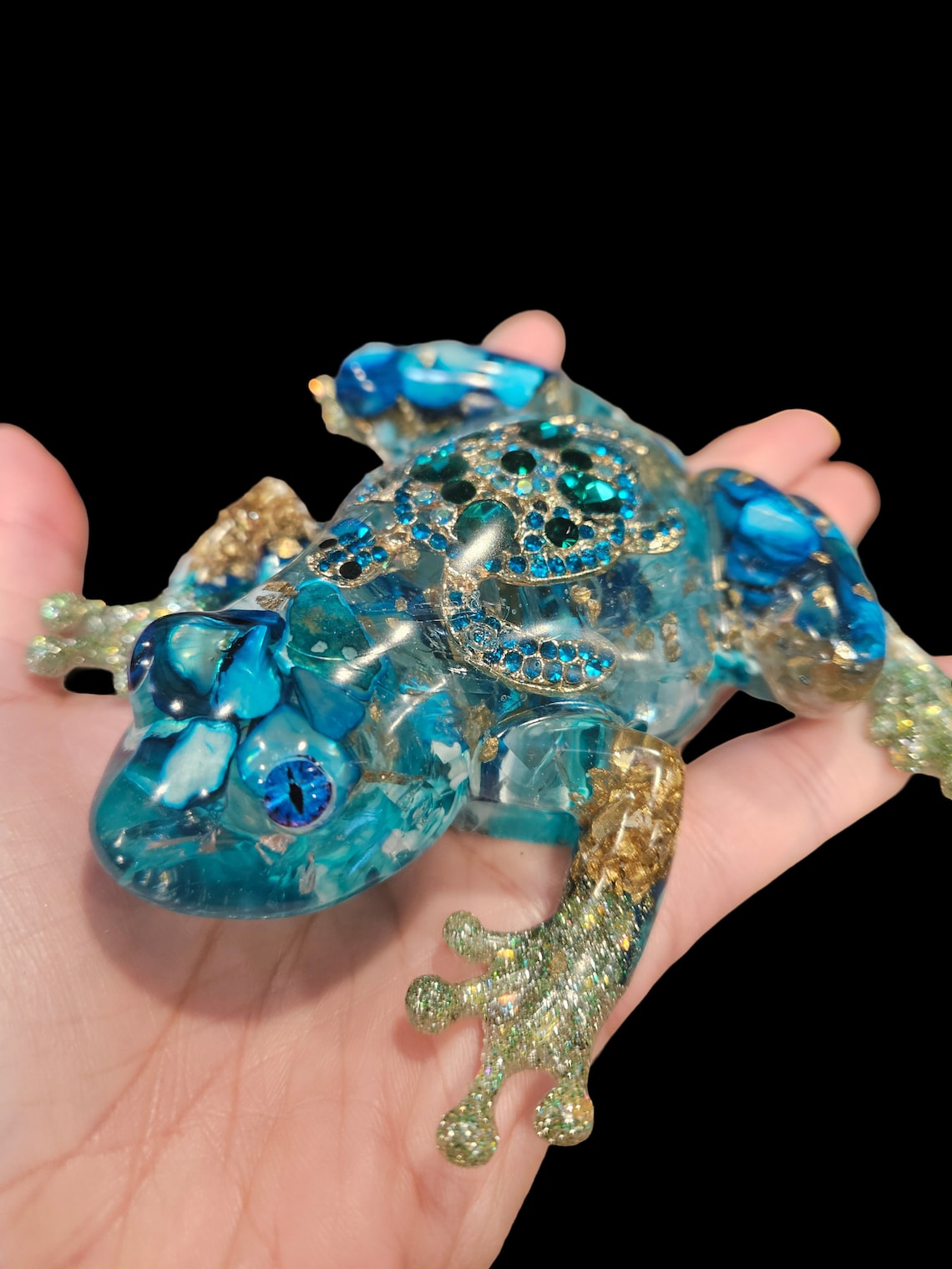 Blue Ocean Resin Frog/ Glass / Amphibian/ Frog / Gemstone / Custom ...