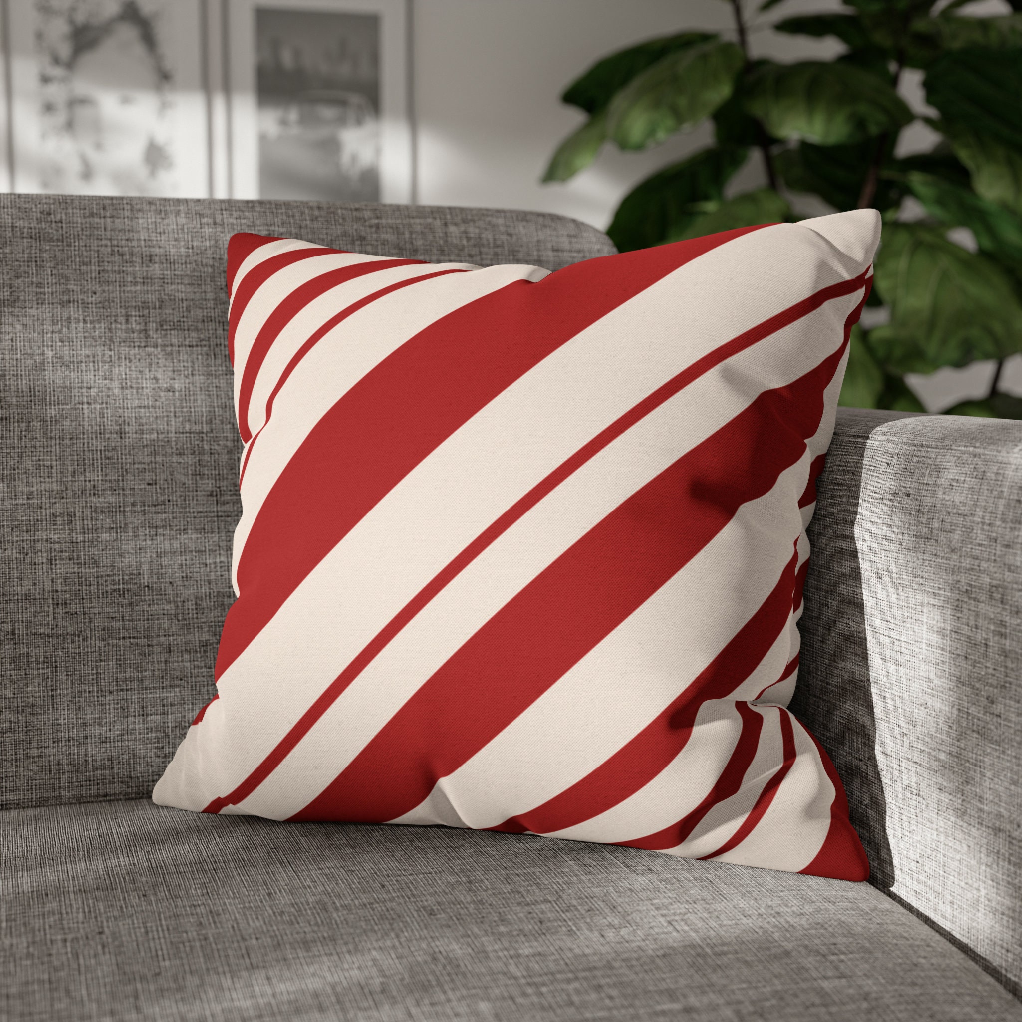 Peppermint 16x16 Pillow Cover Candy Cane 20x20 Pillow Cover 20x20 Throw ...