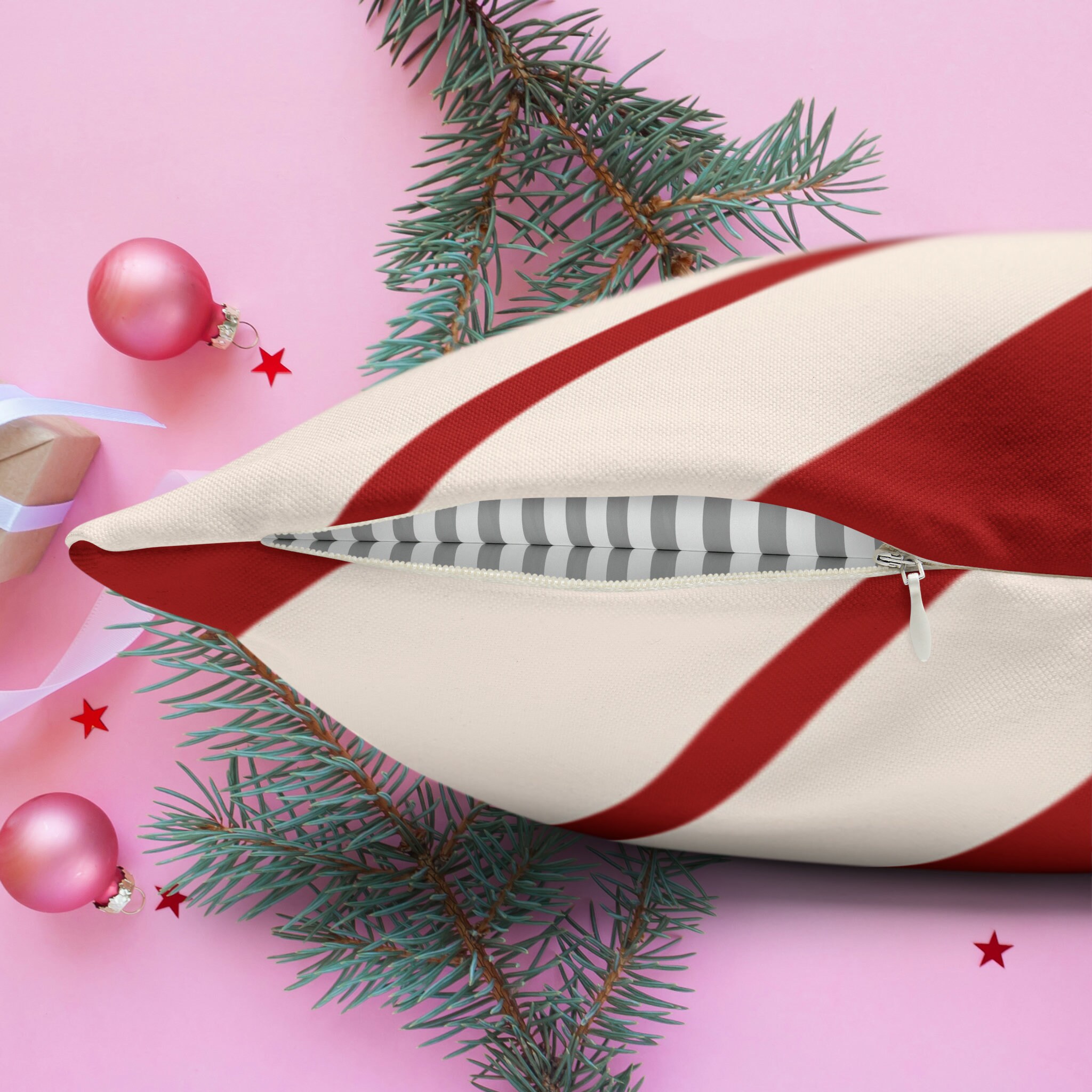 Peppermint 16x16 Pillow Cover Candy Cane 20x20 Pillow Cover 20x20 Throw ...