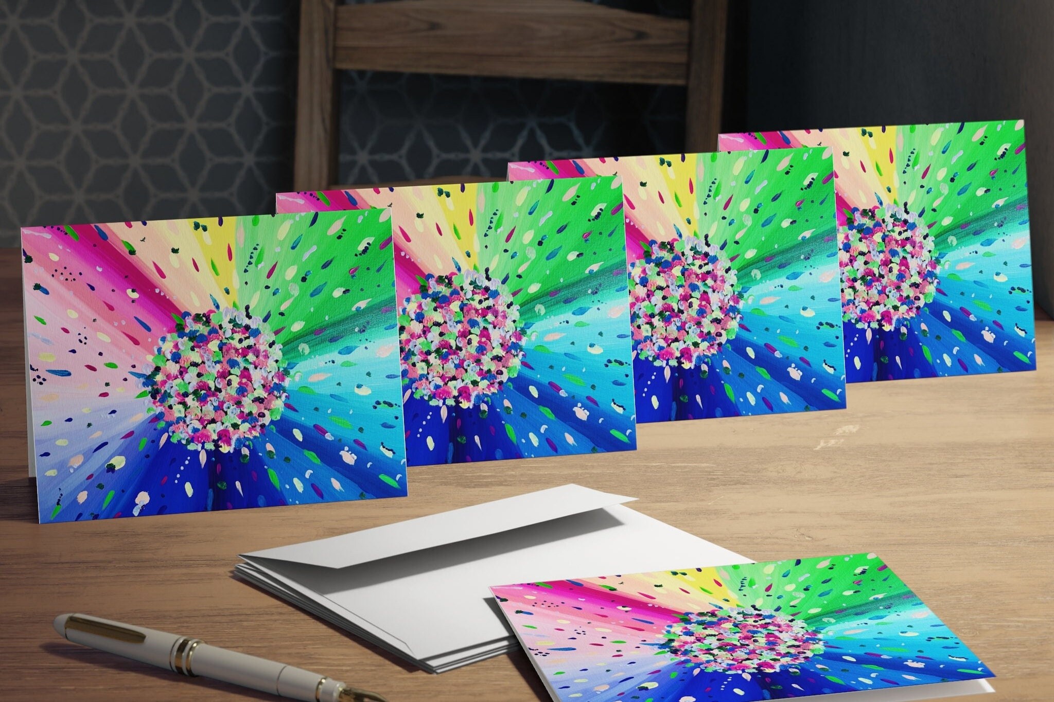 Colorful Notecards Original Art Printed Notecards Thank Yous Birthdays ...