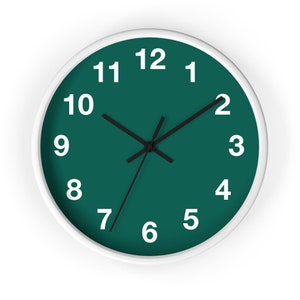 Dark Green Wall Clock Cool Wall Clock Personalize the Colors for Hand ...