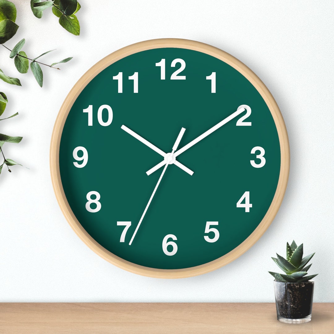 Dark Green Wall Clock Cool Wall Clock Personalize the Colors for Hand ...
