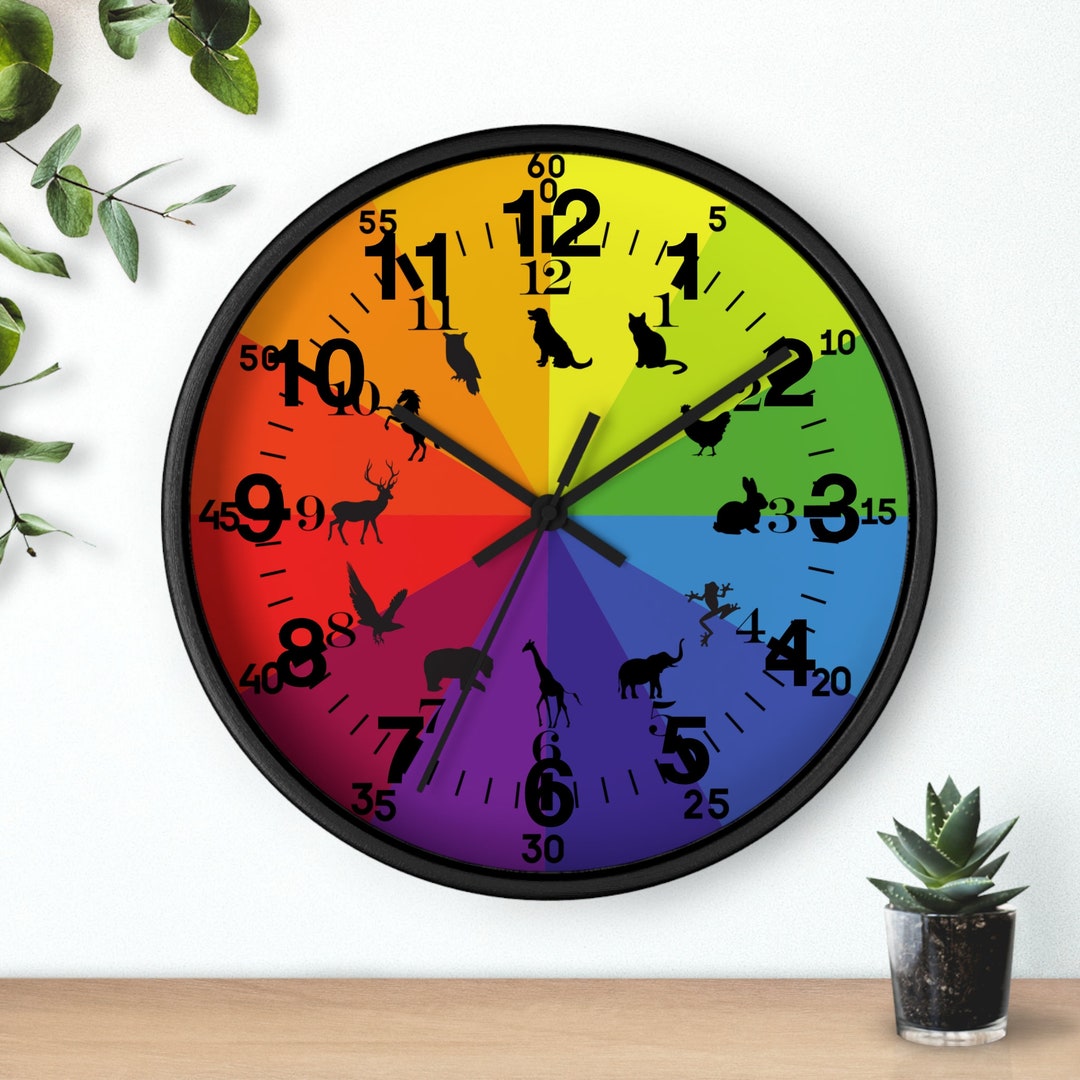 Fun Wall Clock Silly Clock Colorful Classroom Clock Personalize Colors ...