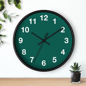 Dark Green Wall Clock Cool Wall Clock Personalize the Colors for Hand ...