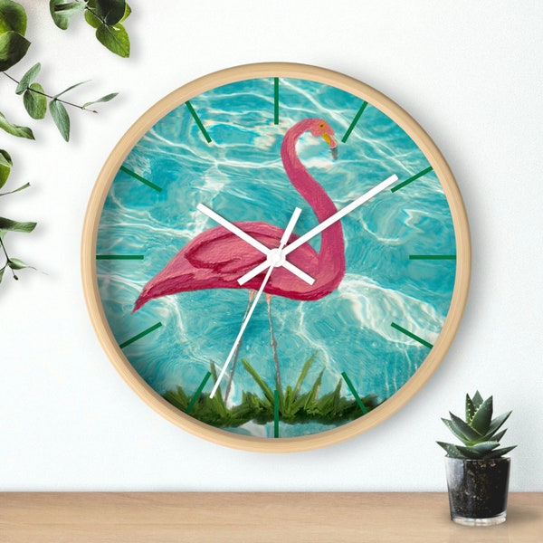 Pink Flamingo Clock - Etsy