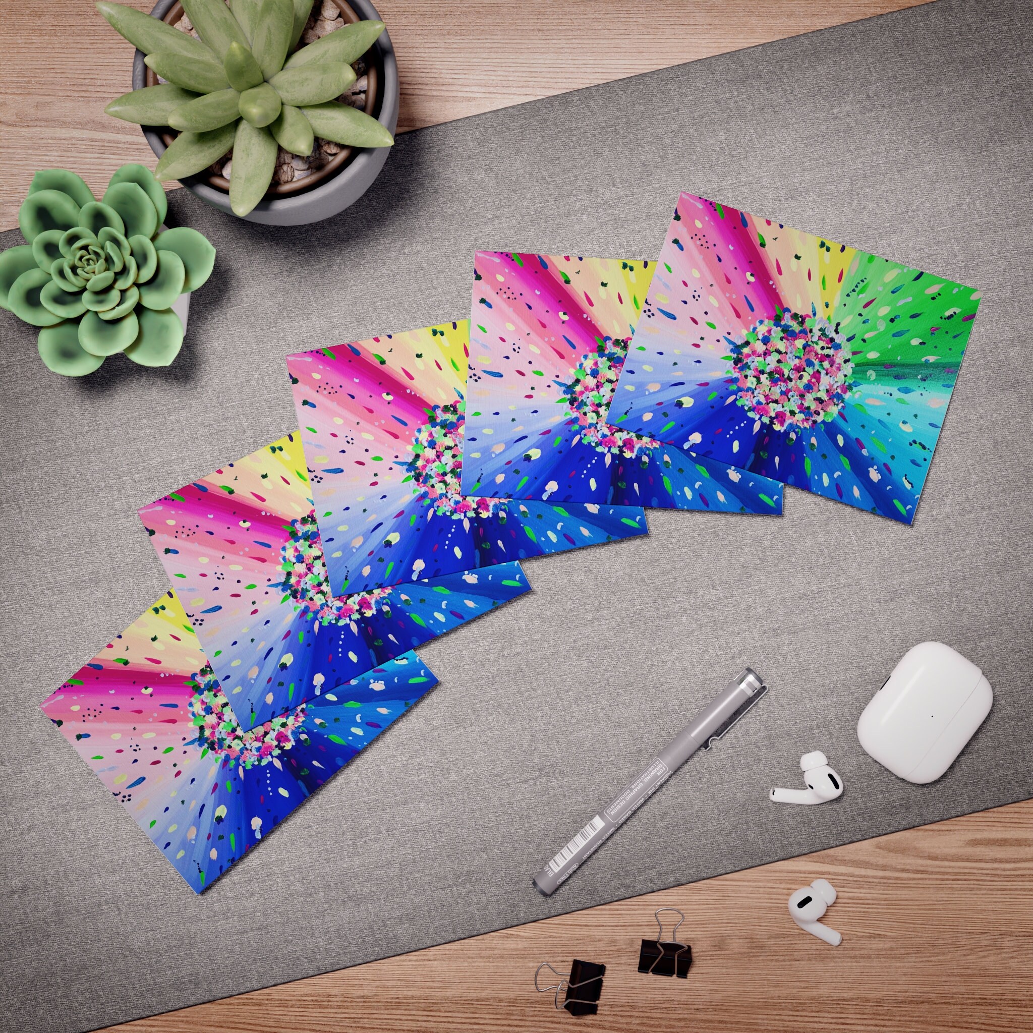 Colorful Notecards Original Art Printed Notecards Thank Yous Birthdays ...