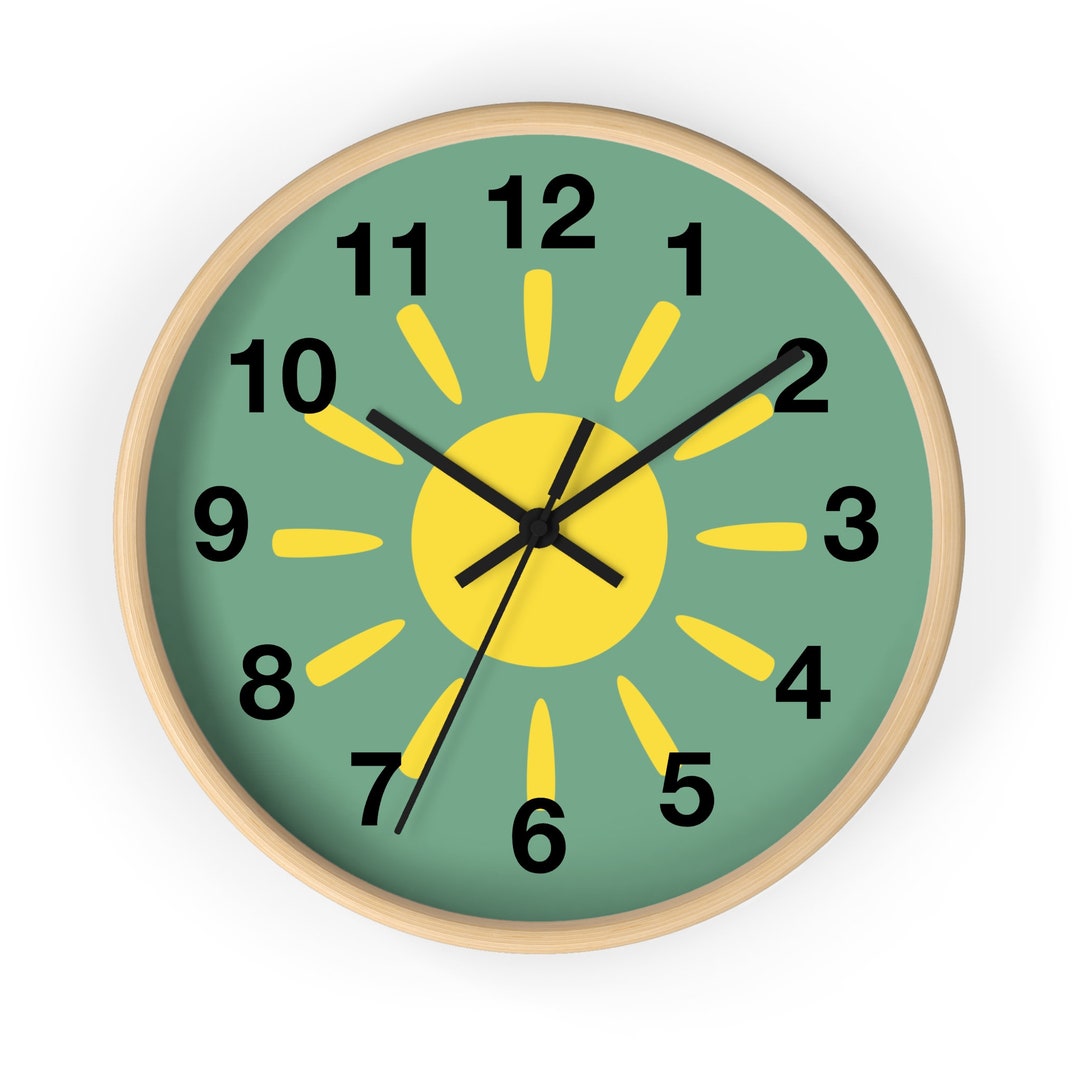 Sun Fun Wall Clock Silly Clock Colorful Classroom Clock Personalize ...