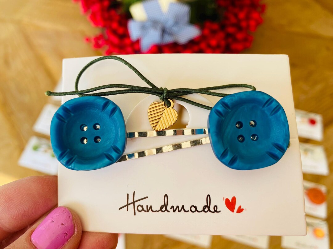 Pretty Bobby Pins Button Bobby Pins Hair Pins Decorative Gift Wrapped ...