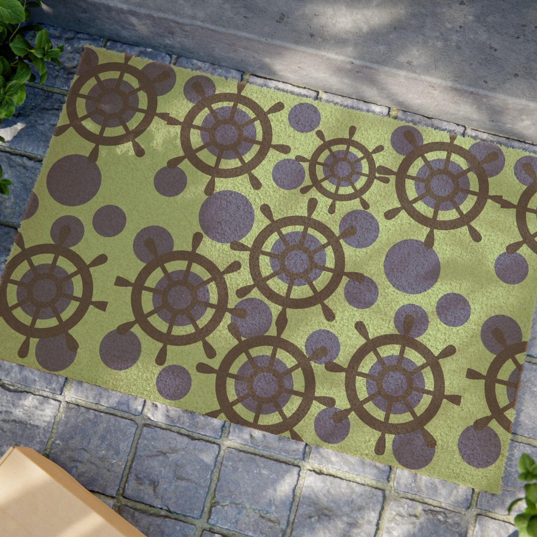 Colorful Welcome Mat Captain Wheel Doormat Welcome Mat - Etsy