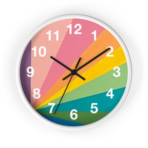 Vibrant Custom Wall Clock Personalize the Colors for Hand and Number ...