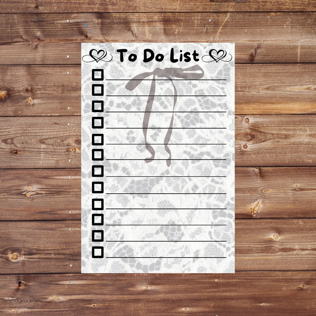 Coquette List to Do List Post-it Notes Sticky Note List 4x6 Inches ...