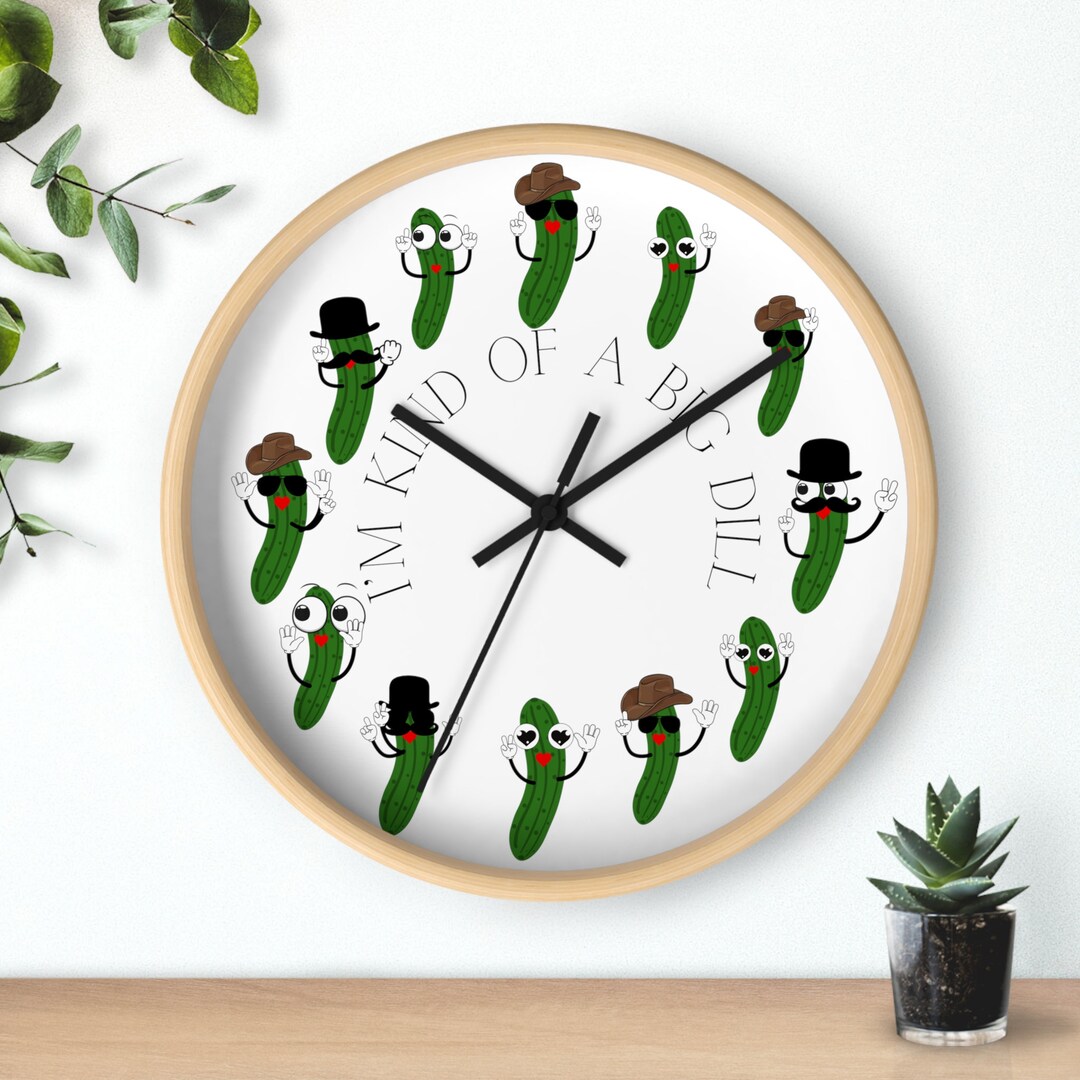Dill Pickle Clock Vibrant Custom Wall Clock Personalize Colors Hand ...
