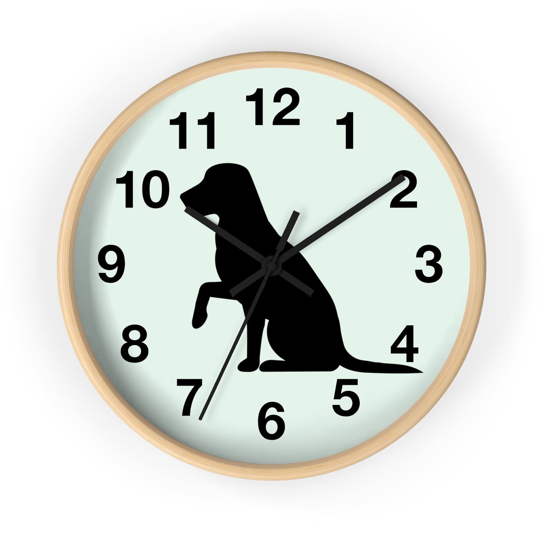 Black Lab Fun Wall Clock Colorful Classroom Clock Personalize Colors ...