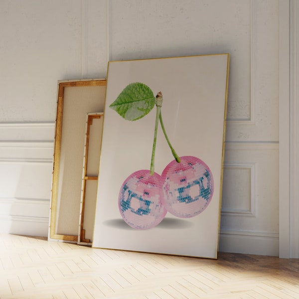 Pink Disco Cherry Print - Etsy