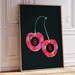 Trendy Retro 8 Ball Cherry Print, Cherries Apartment Wall Art, Lucky ...