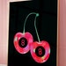 Trendy Retro 8 Ball Cherry Print, Cherries Apartment Wall Art, Lucky ...