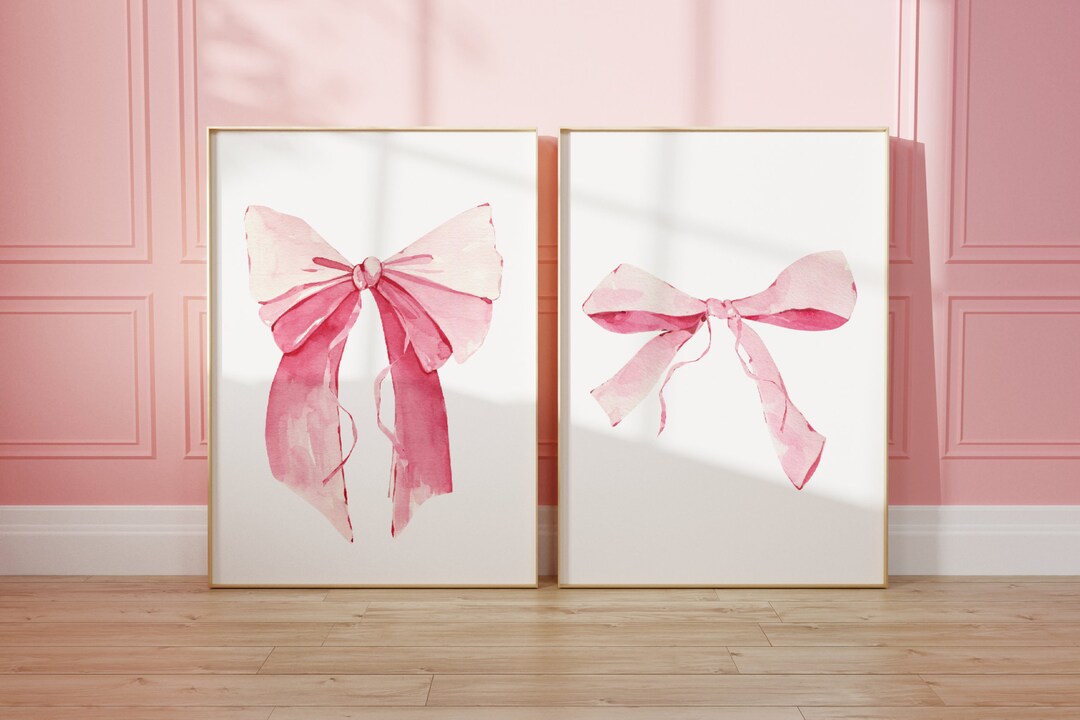 Coquette Bow Prints Set: Pink Girly Dorm Decor (digital Download) - Etsy