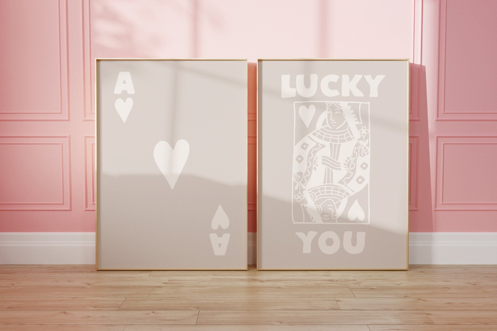 Lucky You Aesthetic Poster Set of 2, Ace Card Poster, Lucky Girl ...
