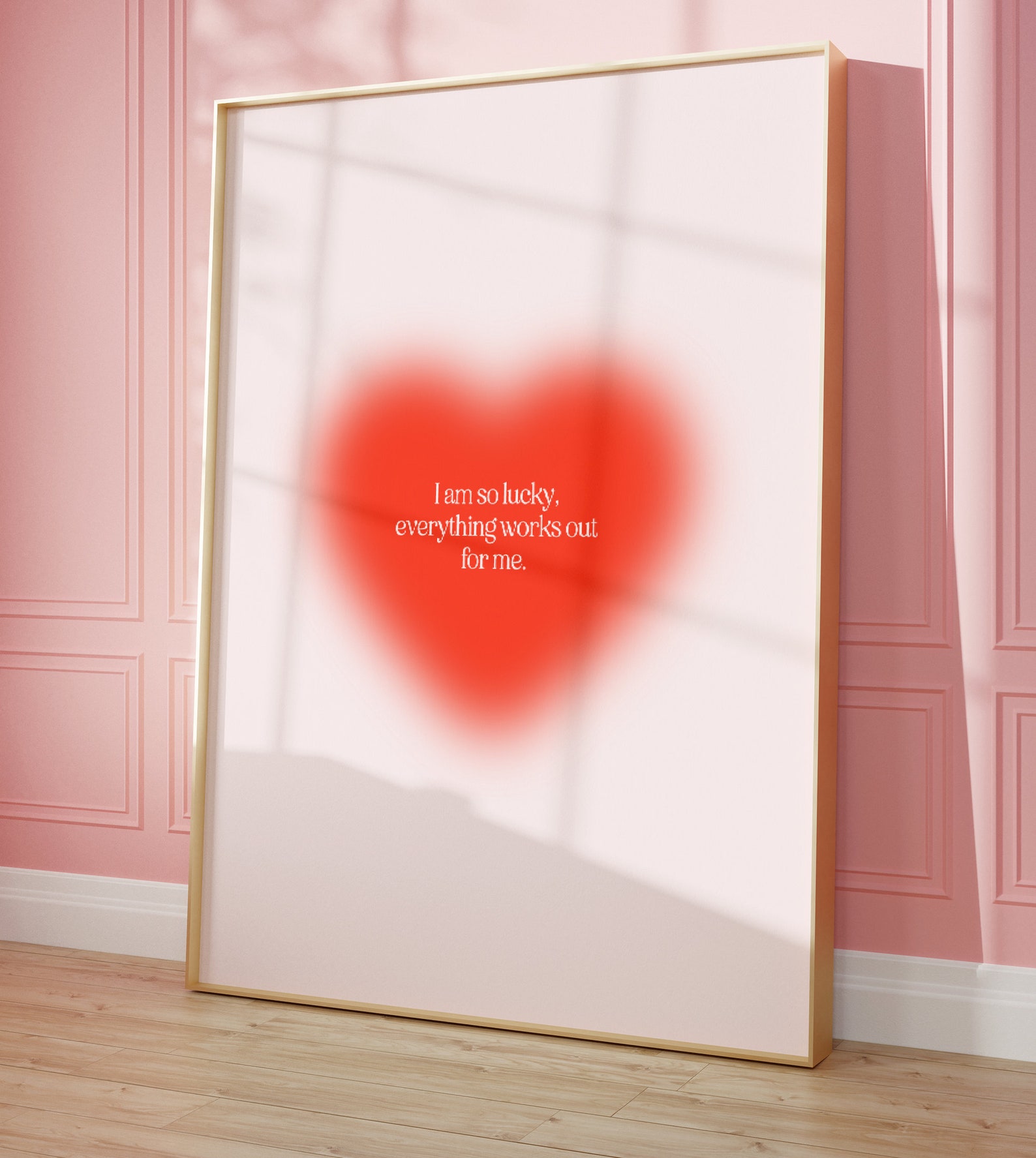 Lucky Girl Syndrome Poster, Positive Pink Manifestation Poster ...