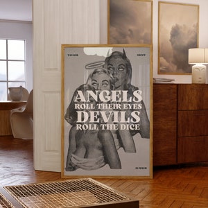 Taylor Cruel Summer Print, Pink Wall Art, Devils Roll the Dice, Checks ...