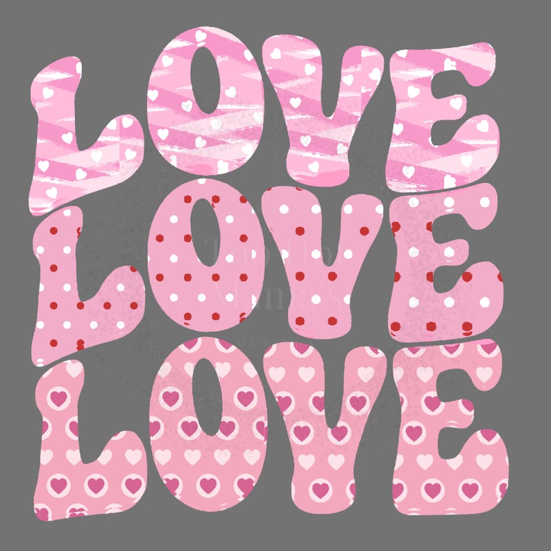 Stacked Love Valentine's Digital Download, Love Png, Love Digital ...
