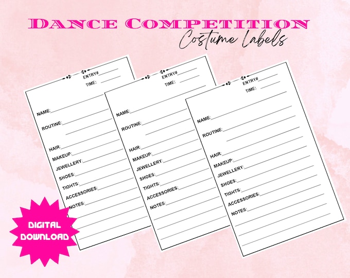 Dance Good Luck Gift Tags, Printable It's Dance Time Good Luck Favor ...