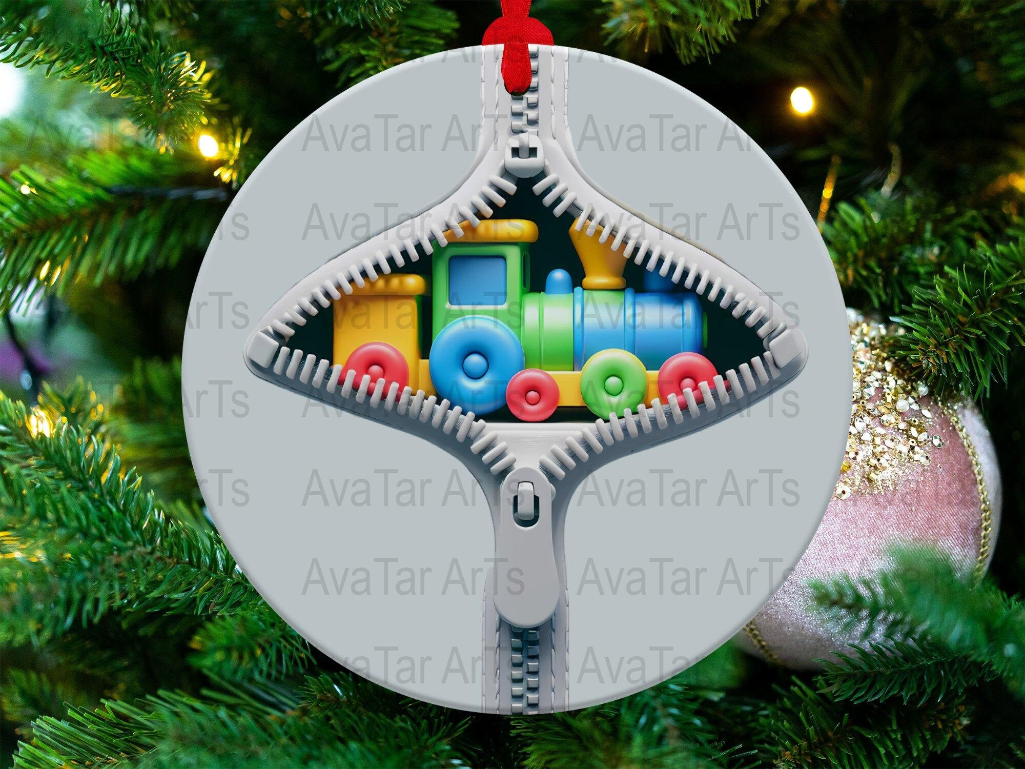 Toot Toot 3D Unzipped Breakthrough Christmas Ornament Sublimation PNG ...