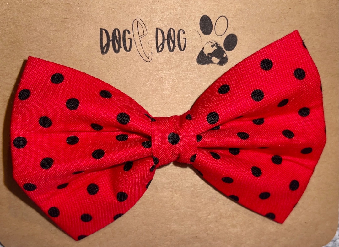 Red With Black Polka Dots, Pet Accessories, Dog Bow Tie, Cat Bow Tie ...